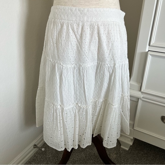 LOFT | Skirts | Loft Eyelet Lace Tiered Skirt | Poshmark